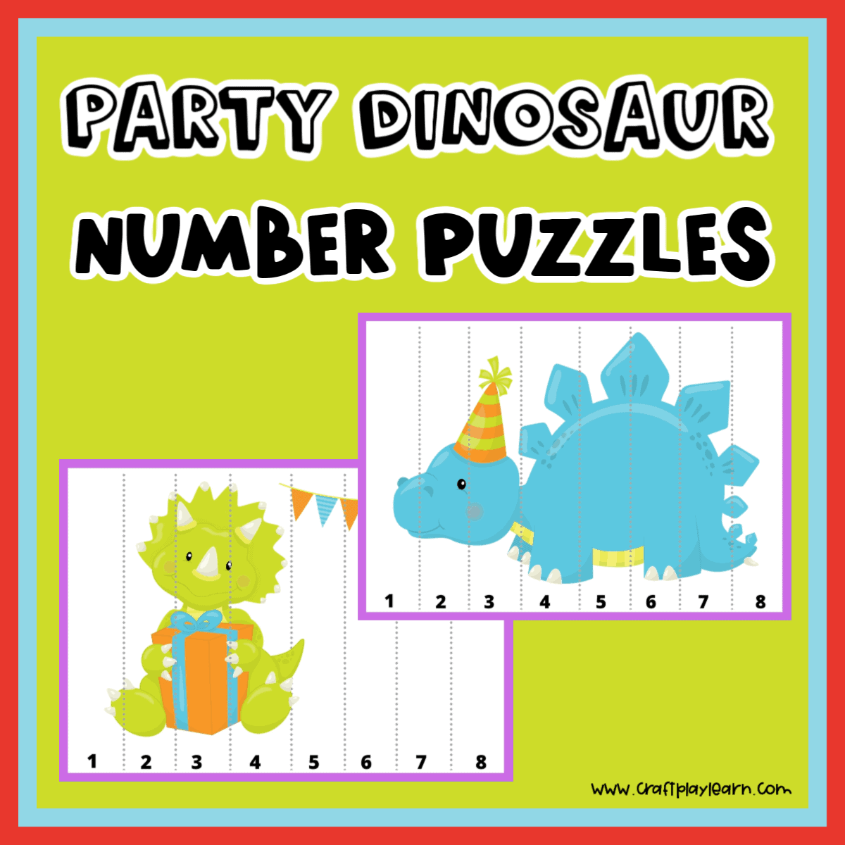 Dinosaur Number Puzzles For Kids - Craft Play Learn