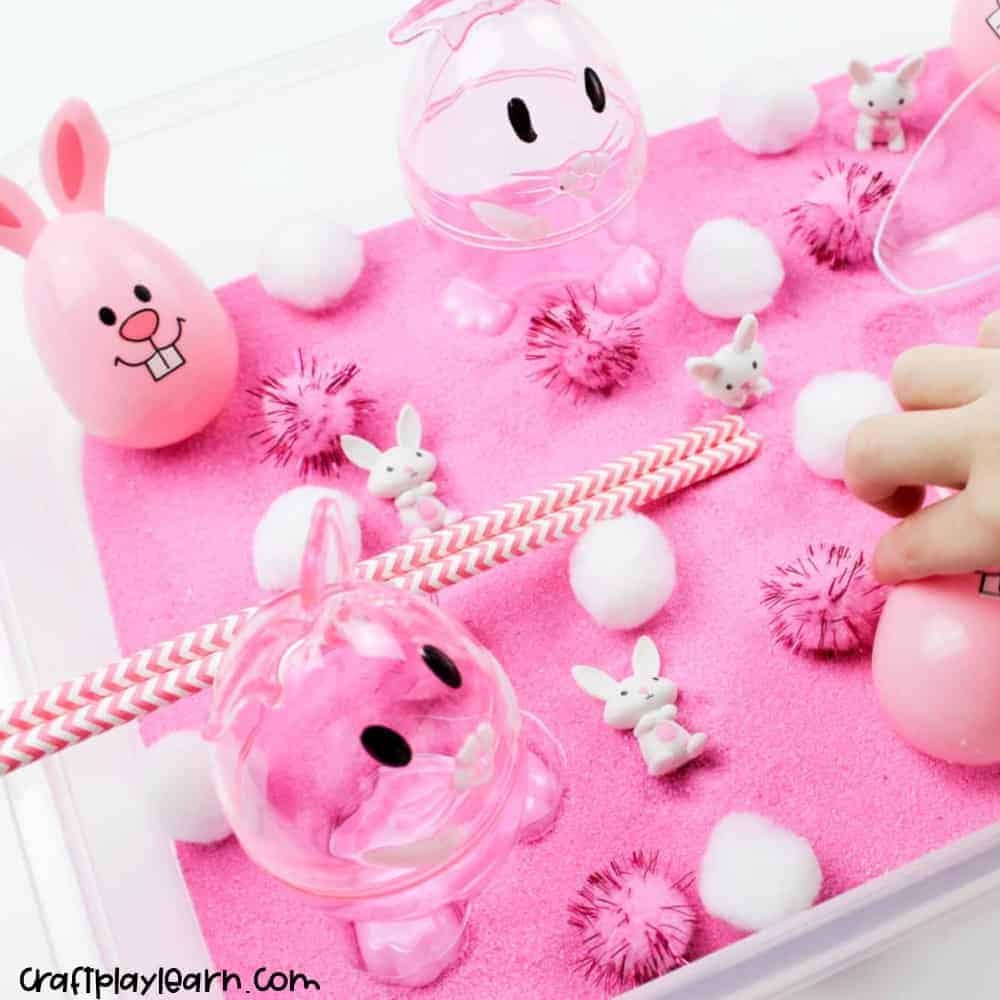 Easter Bunny Sensory Bin For Kids - Craft Play Learn