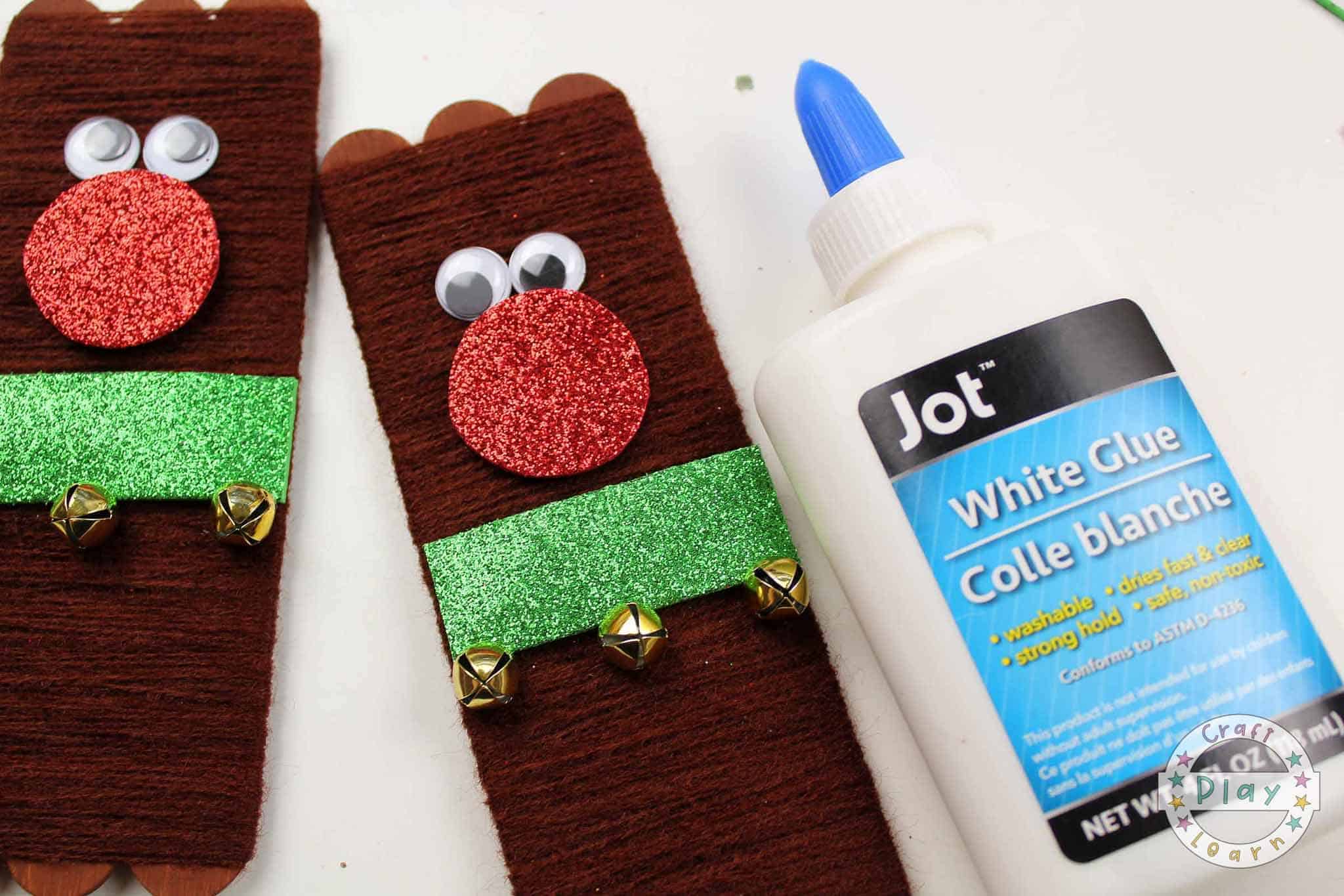 Rudolph Decorations Using Popsicle Sticks - Craft Play Learn