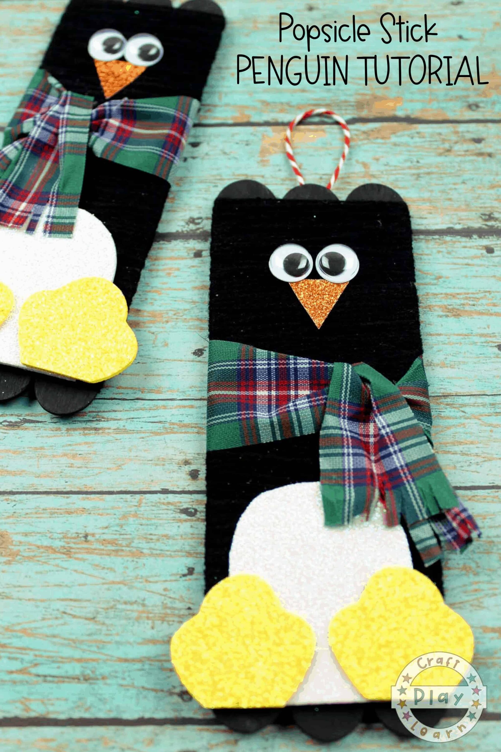 Easy Penguin Craft Using Popsicle Sticks - Craft Play Learn
