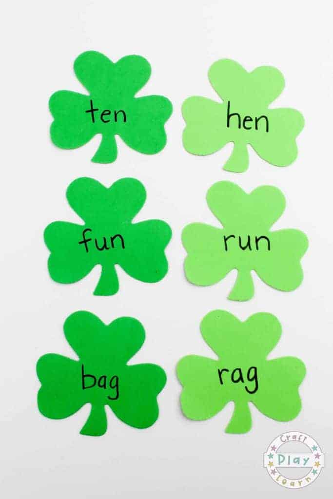 Shamrock Rhyming Words Activity Best for K-1 - Craft Play Learn