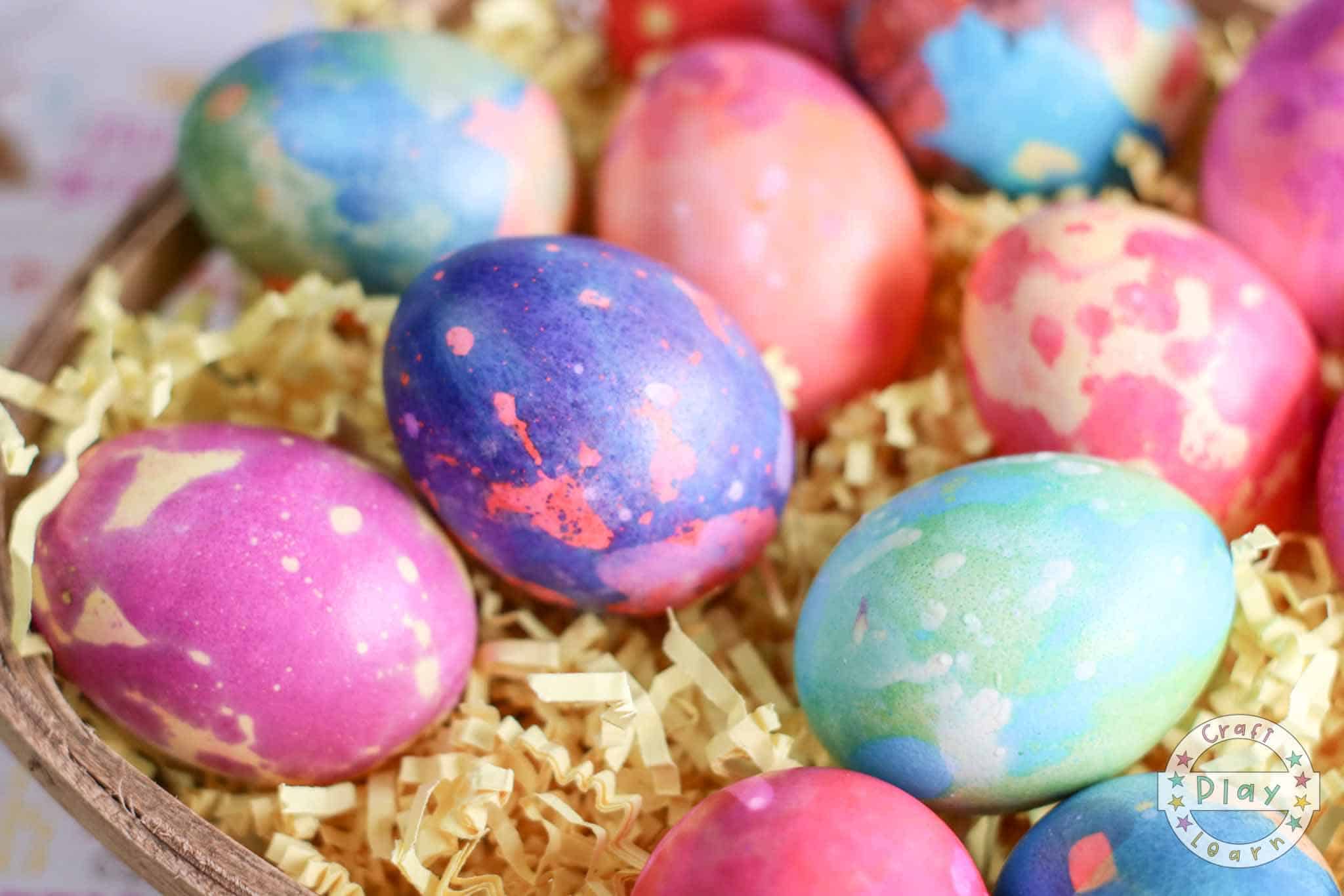 Easy Marbled Easter Eggs For Kids - Craft Play Learn