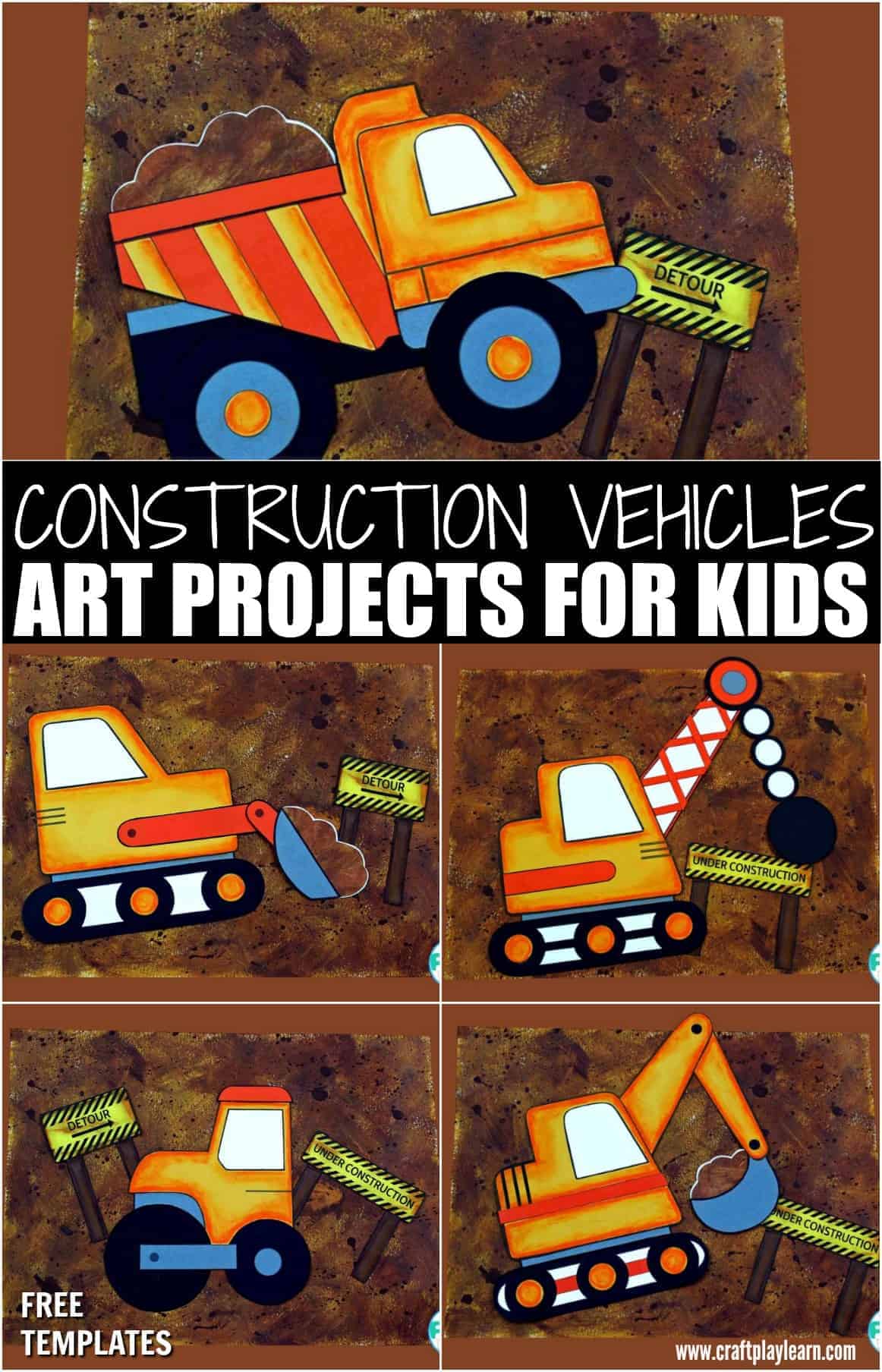 Construction Vehicles Art Projects For Kids - Craft Play Learn