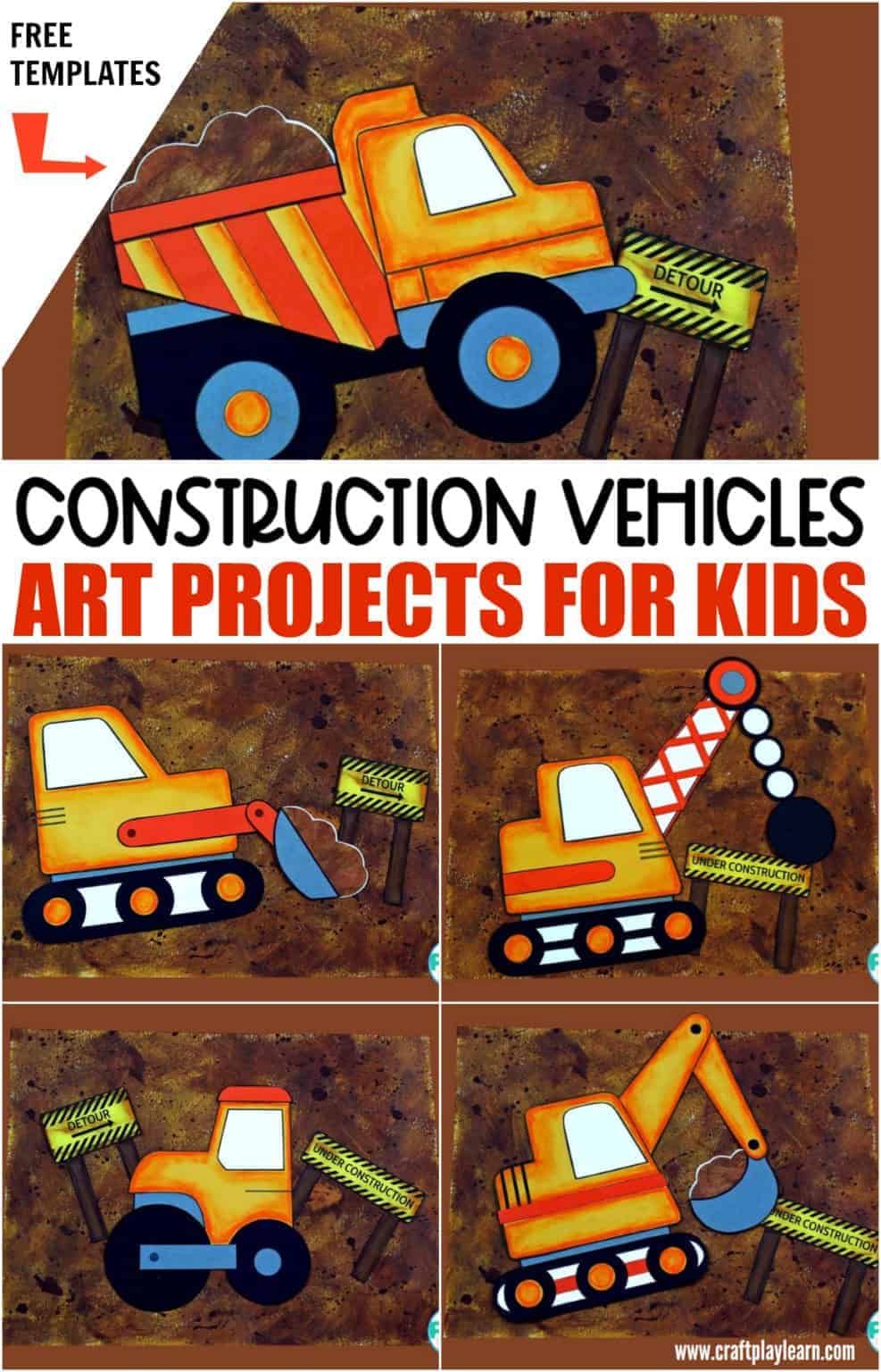 Construction Vehicles Art Projects For Kids - Craft Play Learn