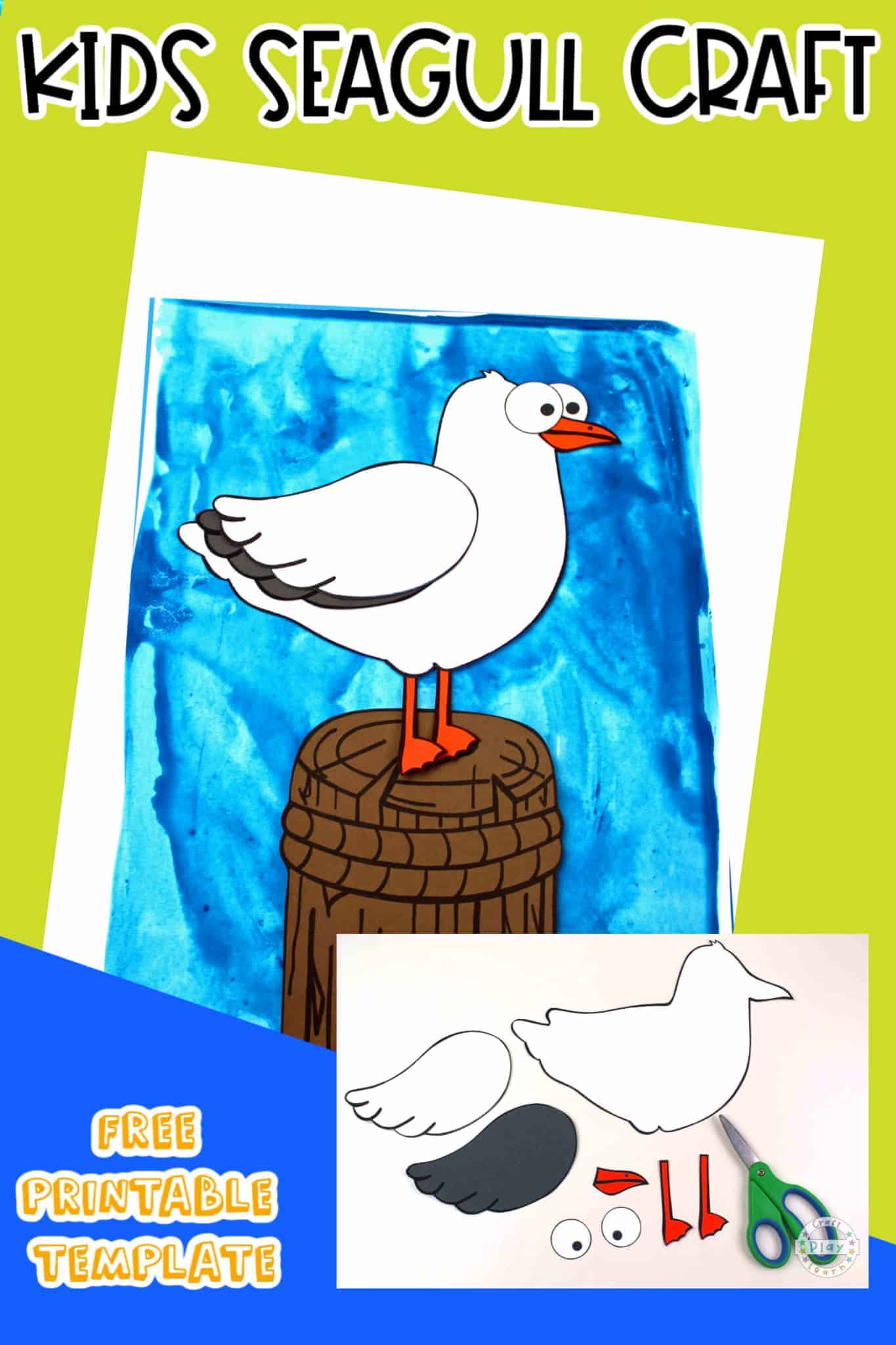 Kids Seagull Art And Craft Project - Craft Play Learn