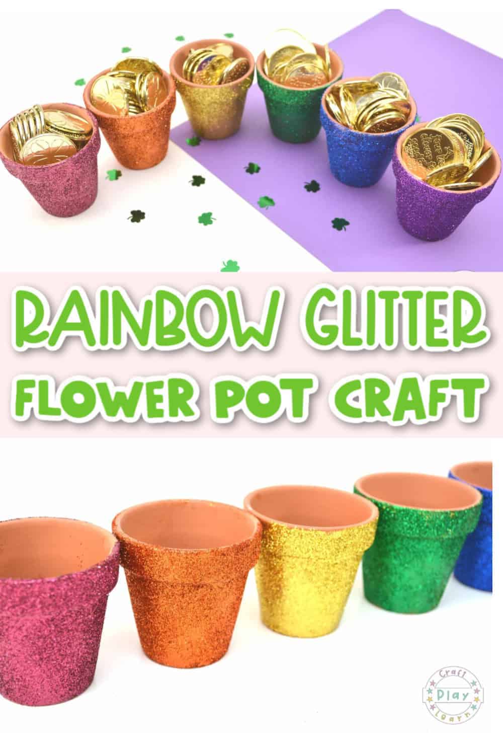 Glitter Pot Rainbow Craft For Kids - Craft Play Learn