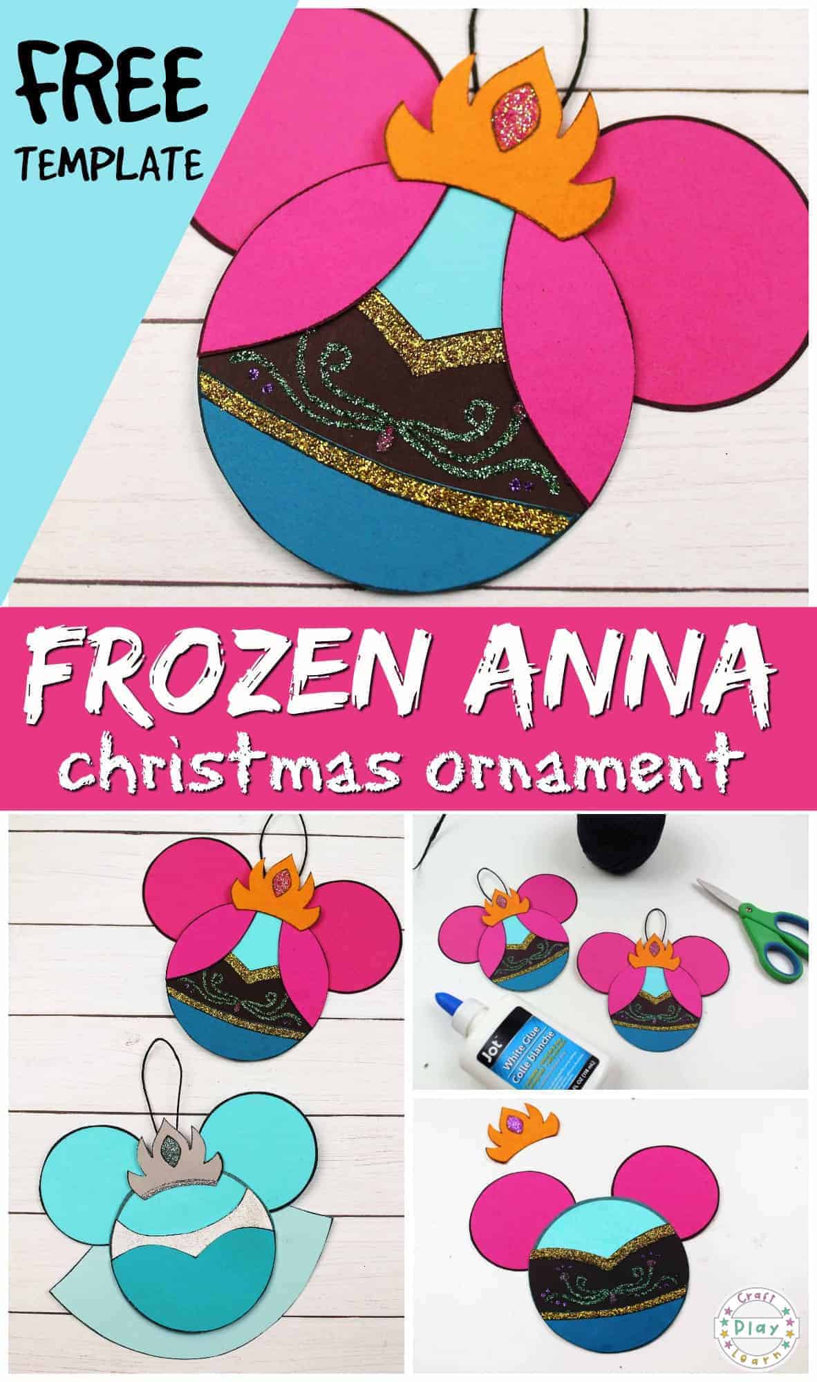 Frozen Anna Christmas Ornament Craft - Craft Play Learn