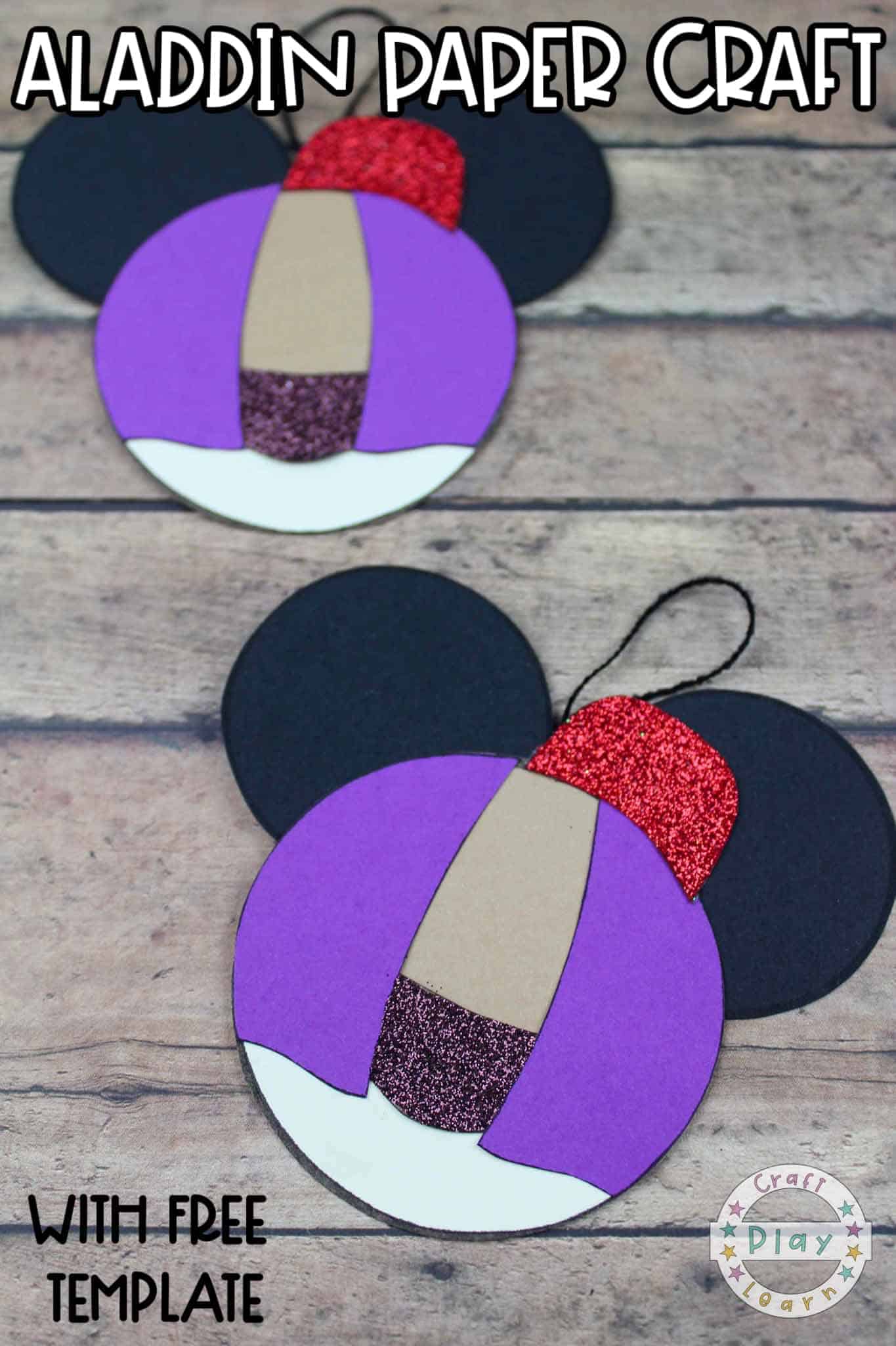 Aladdin Mickey Ears Ornament For Kids - Craft Play Learn