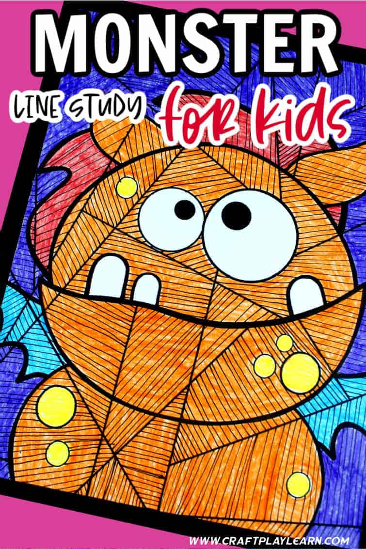 Lined Art Monster Activity For Kids - Craft Play Learn
