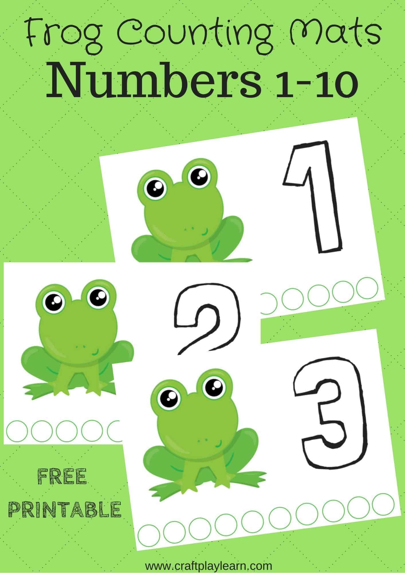 Frog Themed Preschool Counting Mats - Craft Play Learn