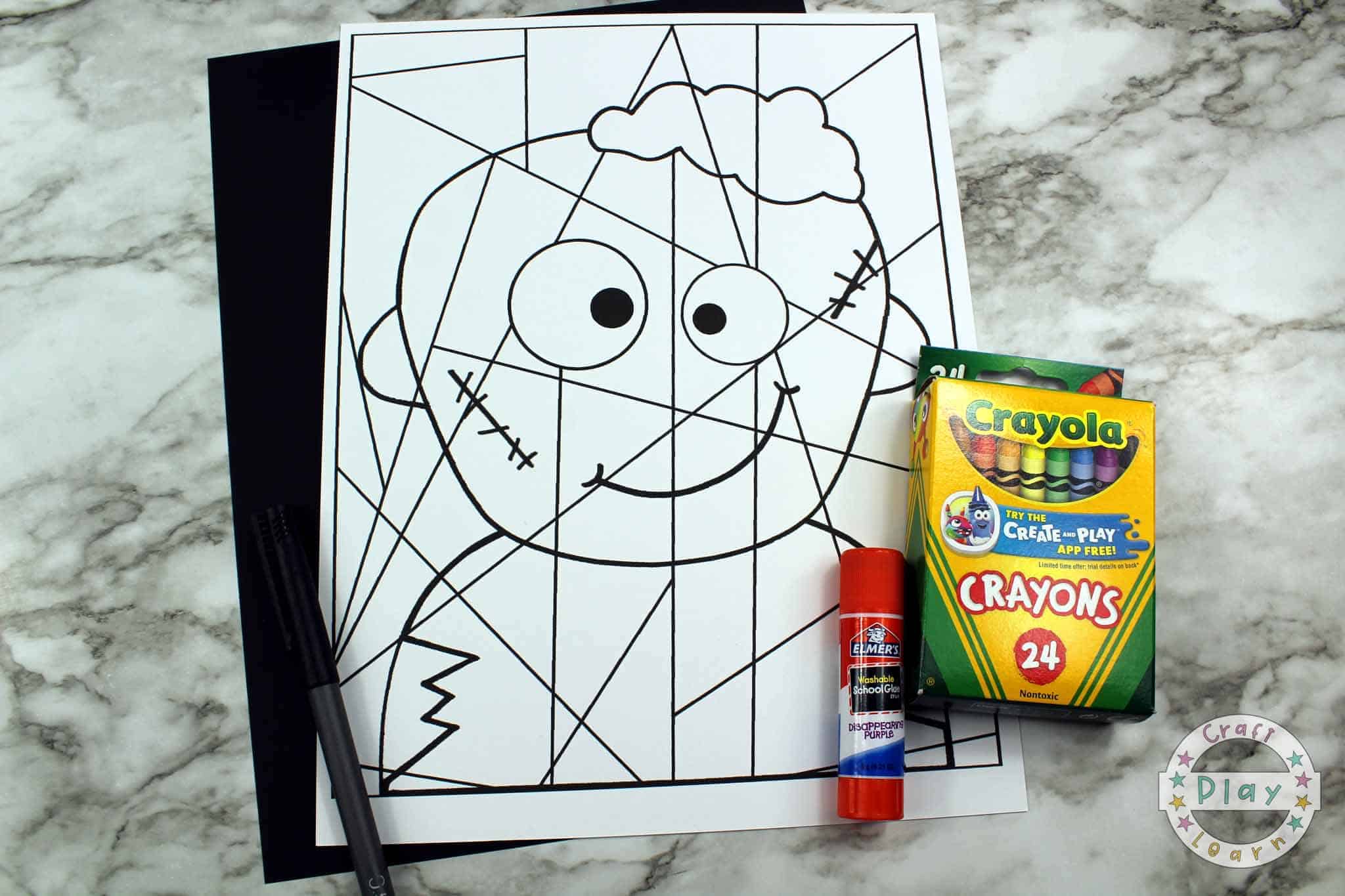 Halloween Zombie Template - Craft Play Learn