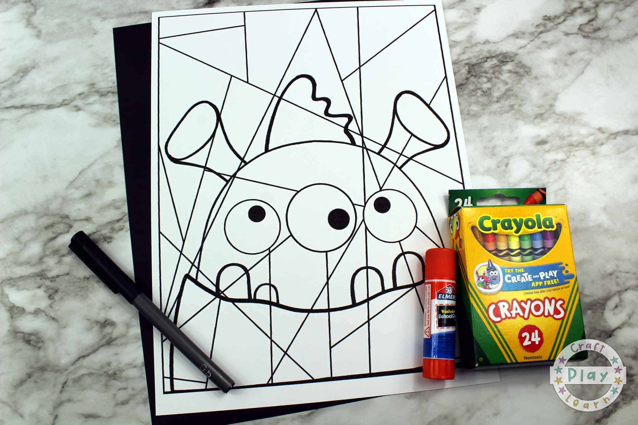 Alien Coloring Craft and Fun Kids Activity - Craft Play Learn