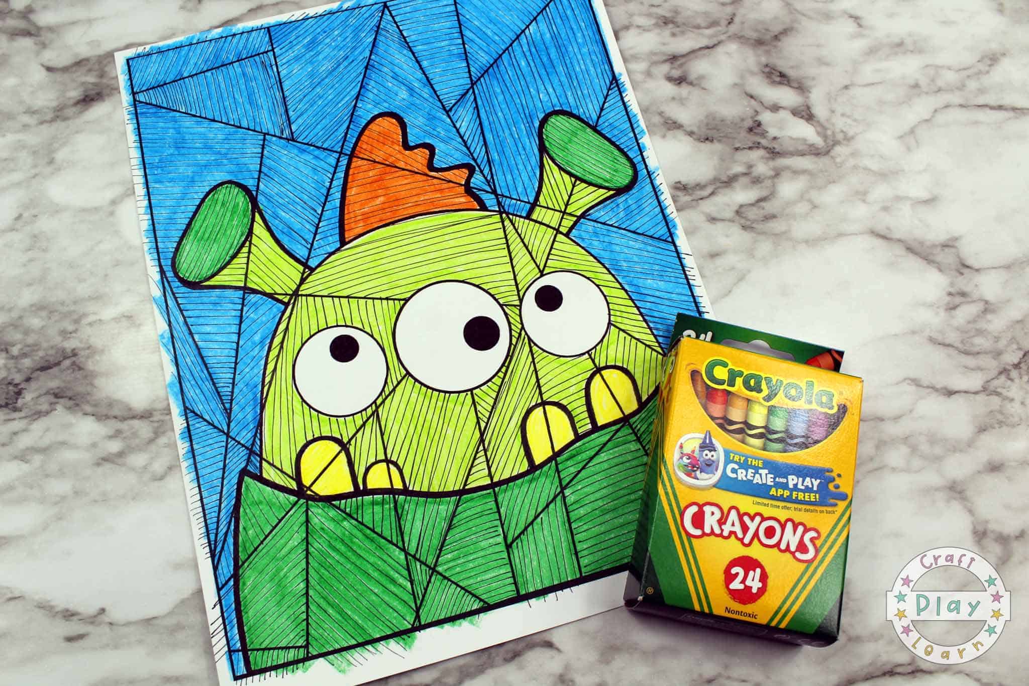 Alien Coloring Craft and Fun Kids Activity - Craft Play Learn