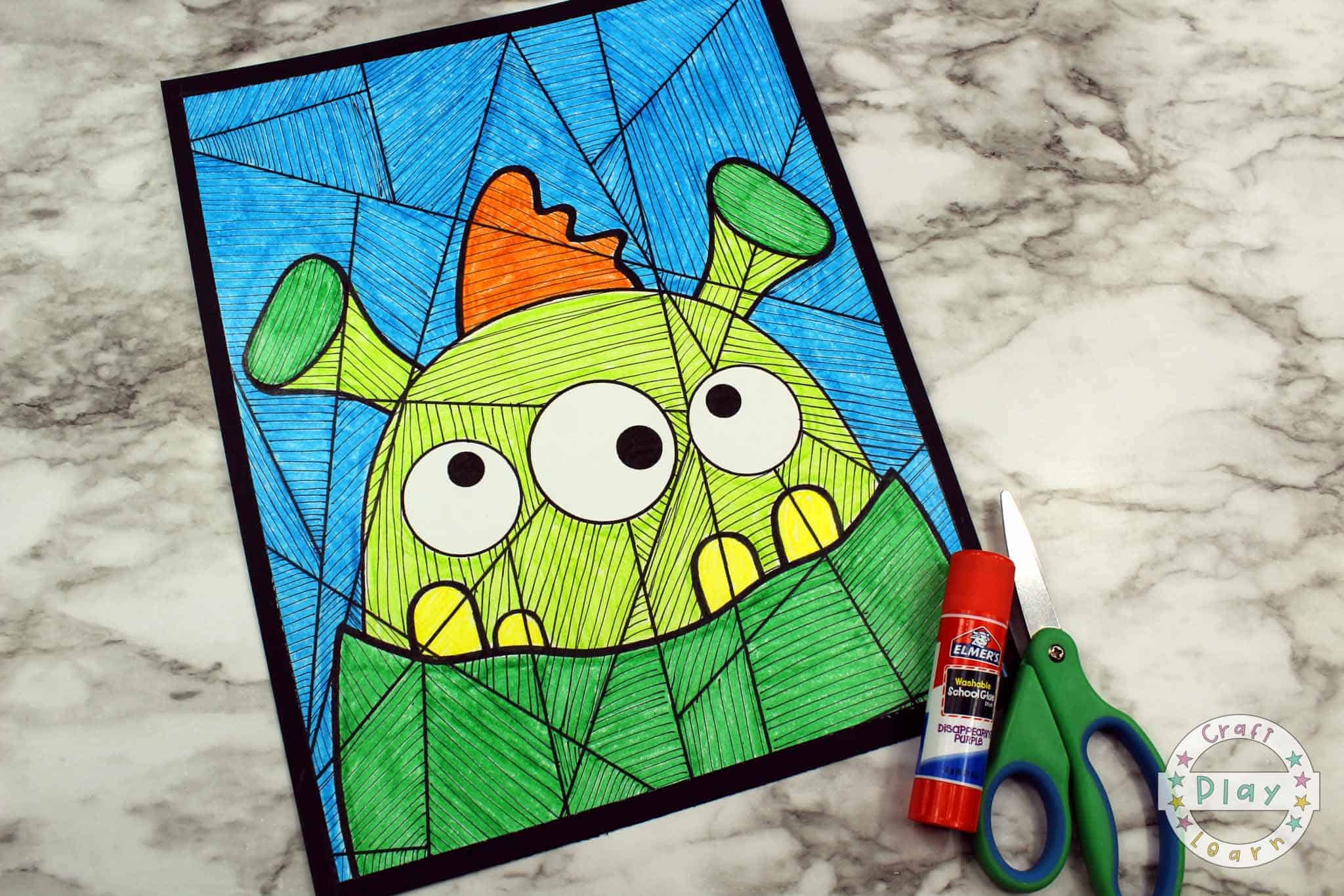 Alien Coloring Craft and Fun Kids Activity - Craft Play Learn