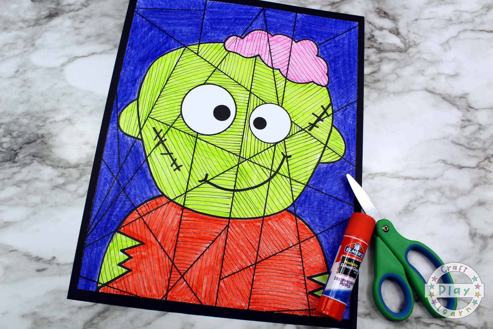 Halloween Zombie Template - Craft Play Learn