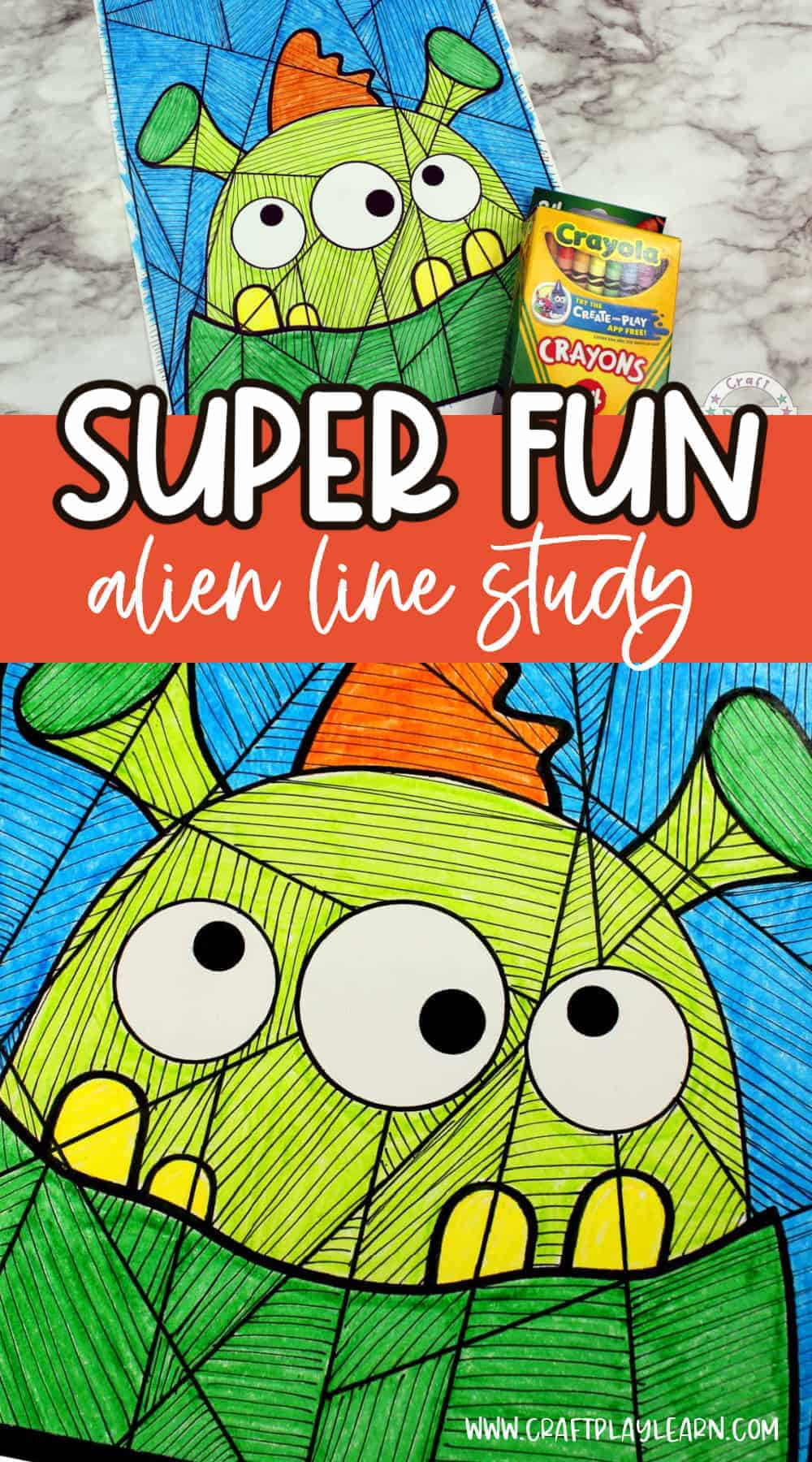 Alien Coloring Craft and Fun Kids Activity - Craft Play Learn