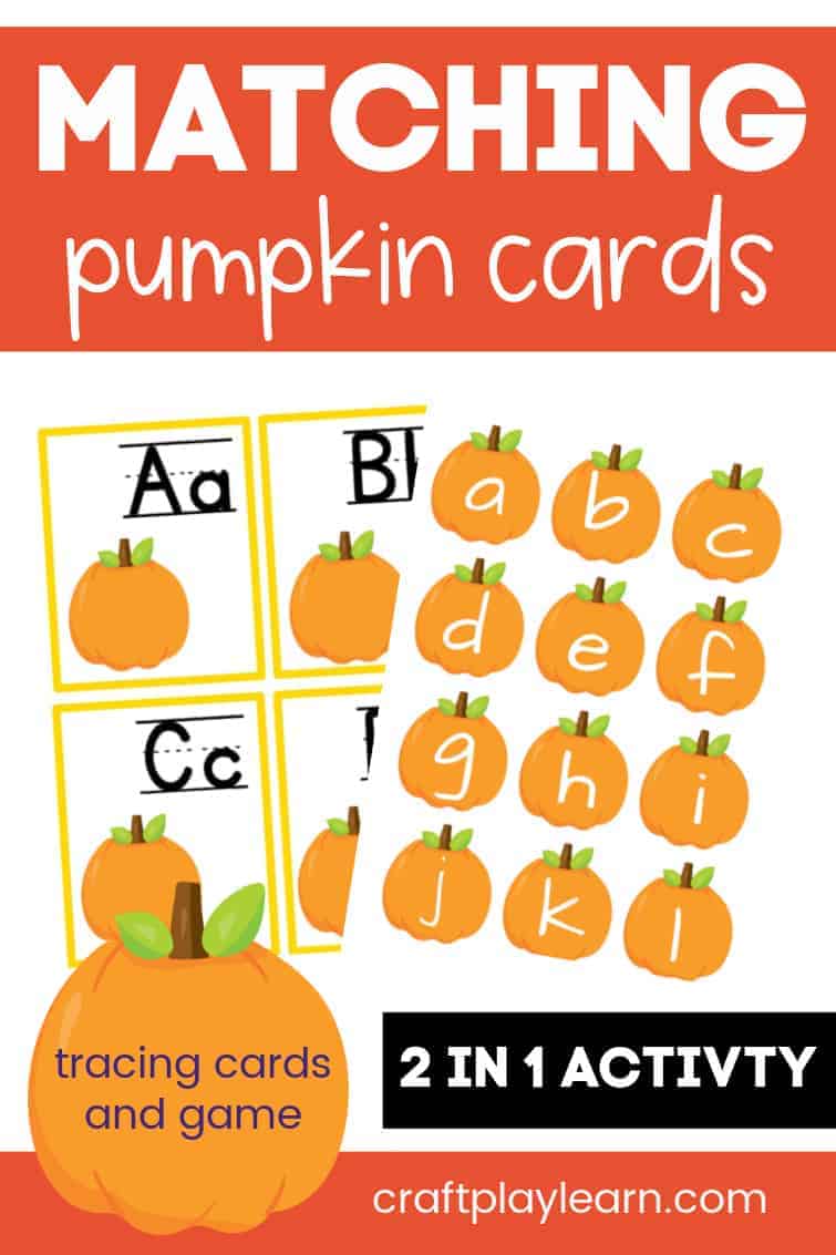 Pumpkin Alphabet Matching Cards For Kids - Craft Play Learn