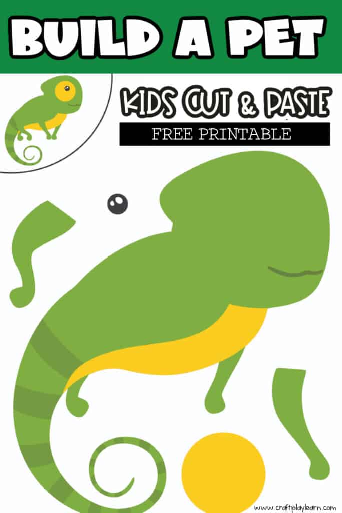 Easy Chameleon Craft: Cut And Paste - Craft Play Learn