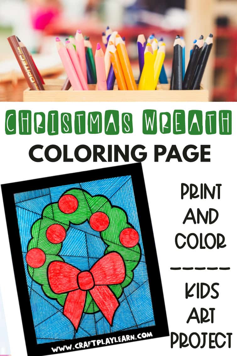 Christmas Wreath Coloring Page For Kids - Craft Play Learn