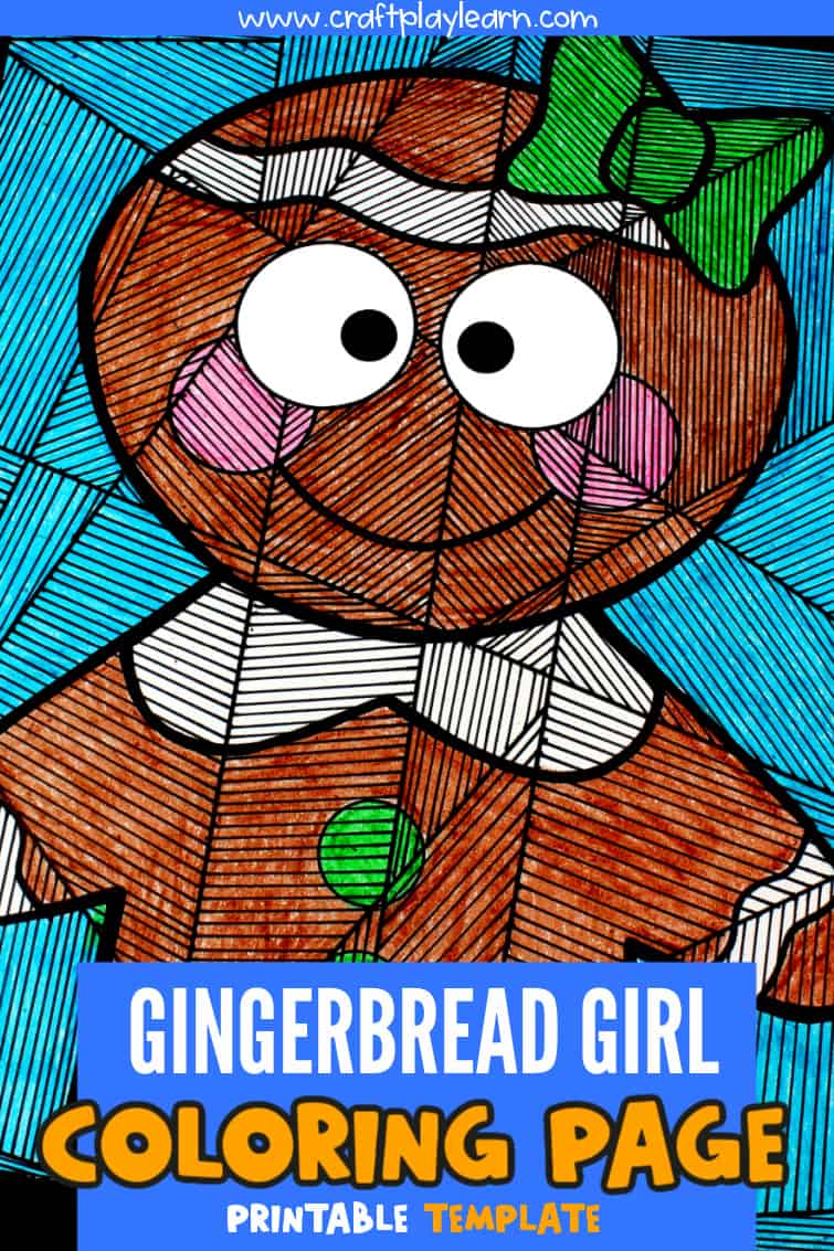 Gingerbread Girl Christmas Coloring Page - Craft Play Learn