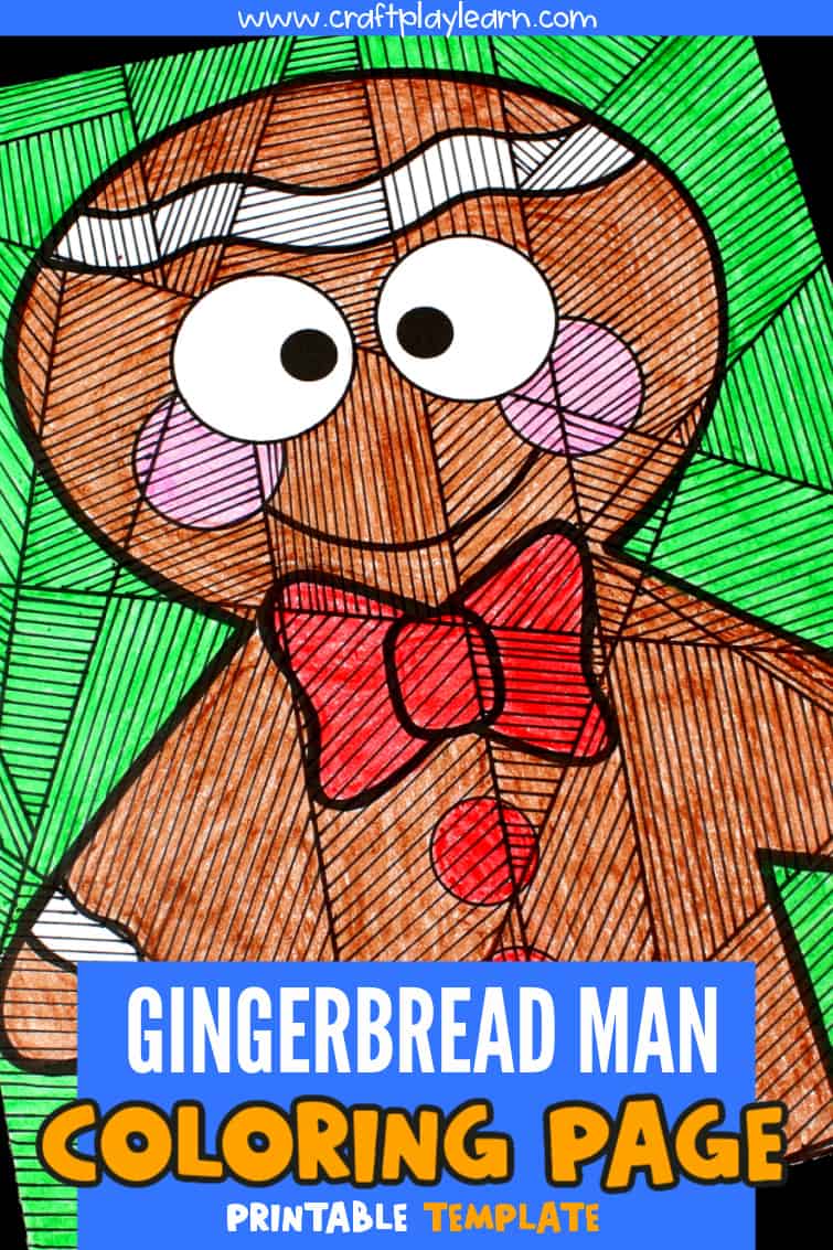 Gingerbread Man Coloring Page For Kids - Craft Play Learn