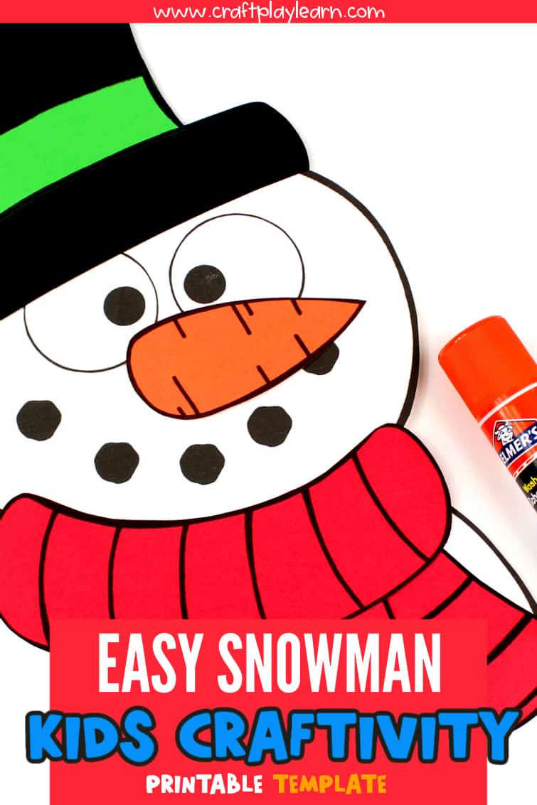 Snowman Paper Craft And Writing Activity - Craft Play Learn