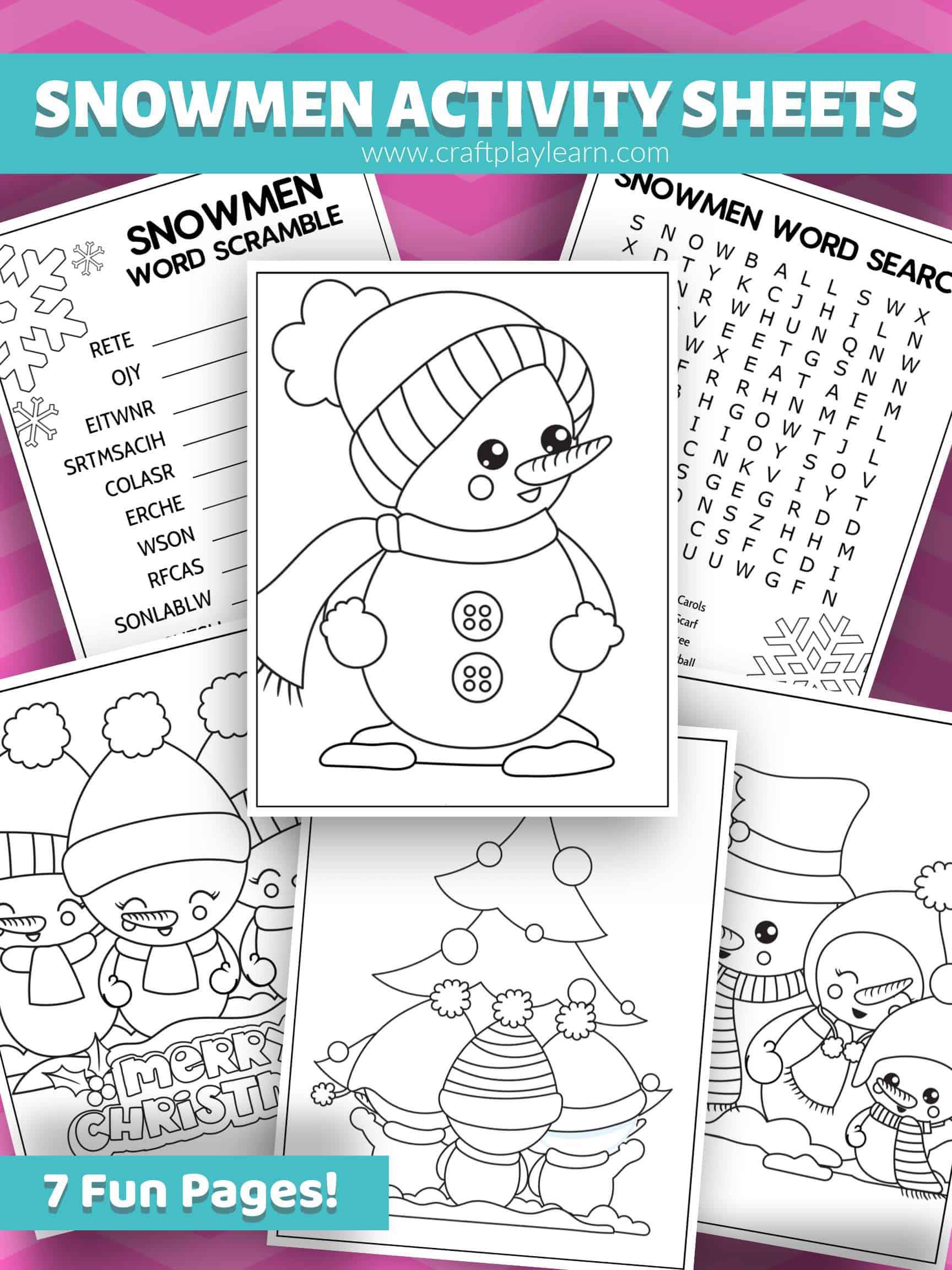 Snowmen Coloring Pages For Kids - Craft Play Learn