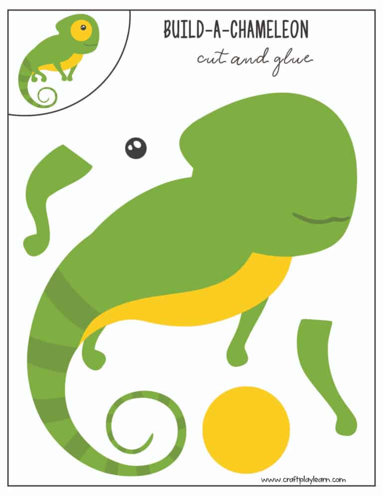 Easy Chameleon Craft: Cut And Paste - Craft Play Learn