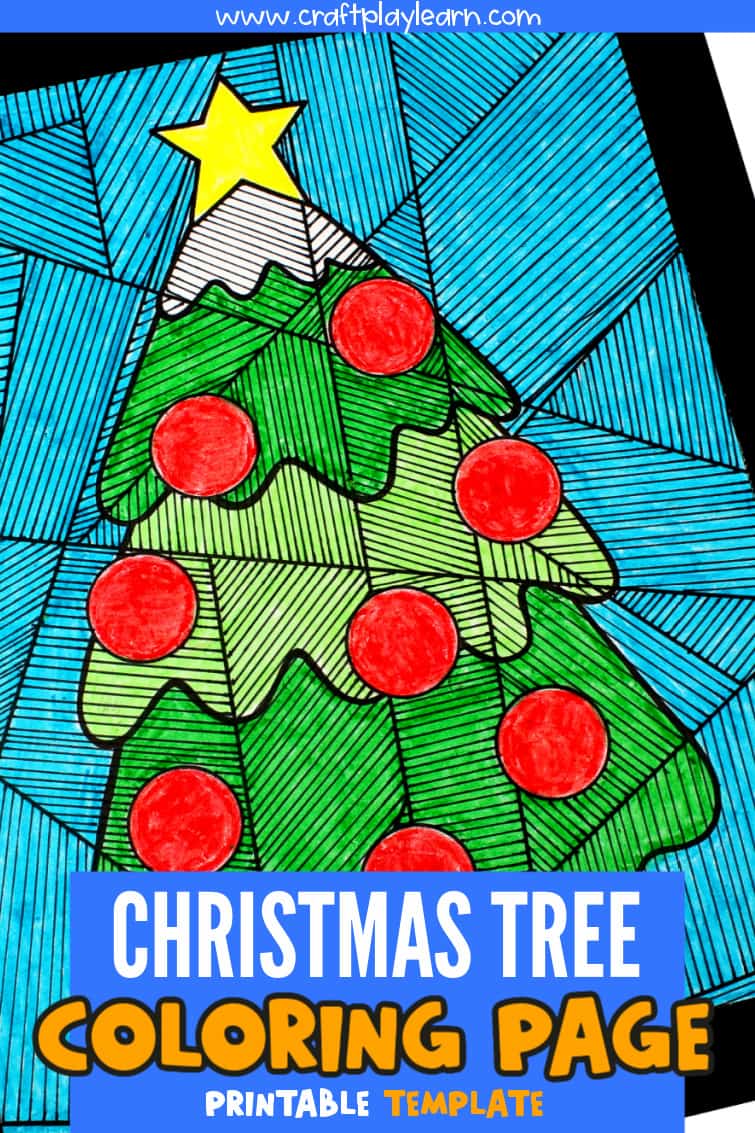 Christmas Tree Coloring Activity For Kids - Craft Play Learn