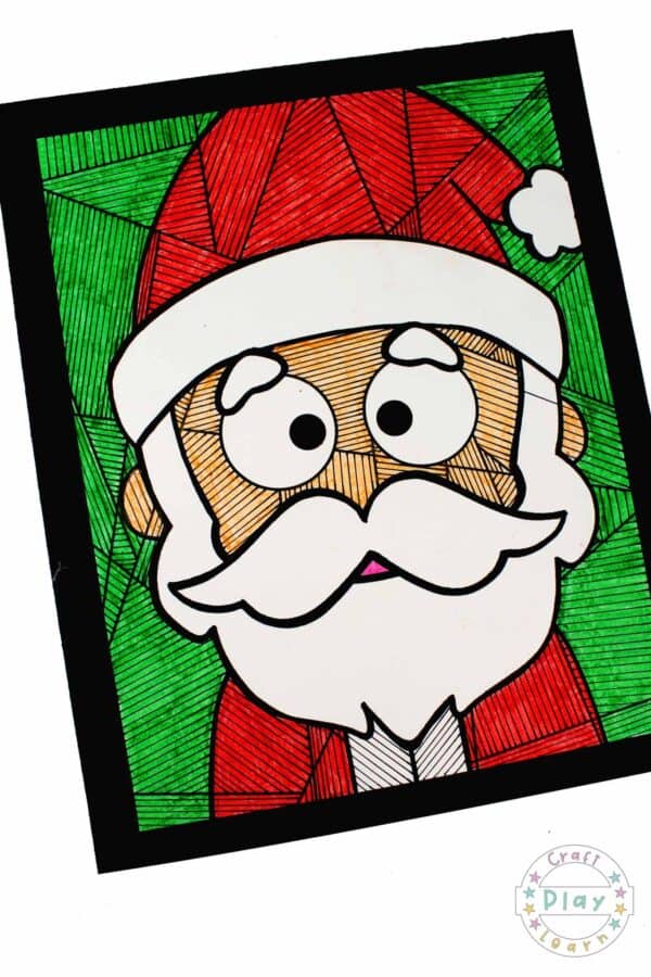 Santa Claus Line Coloring For Kids - Craft Play Learn