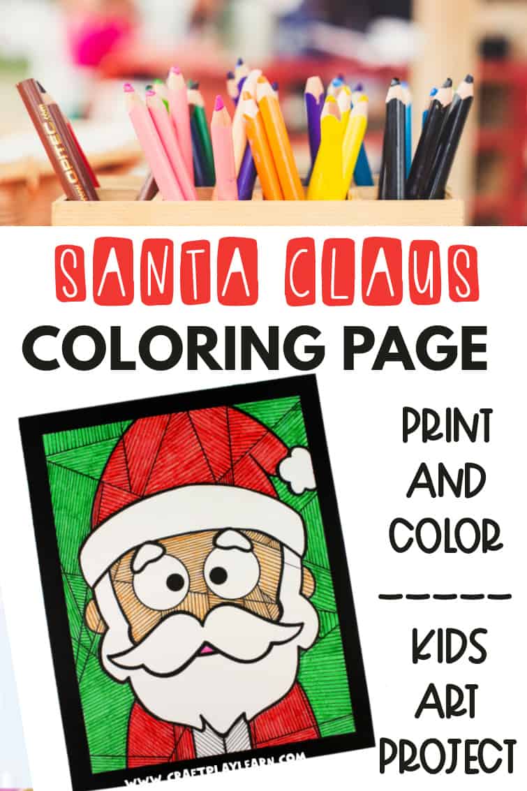 Santa Claus Line Coloring For Kids - Craft Play Learn