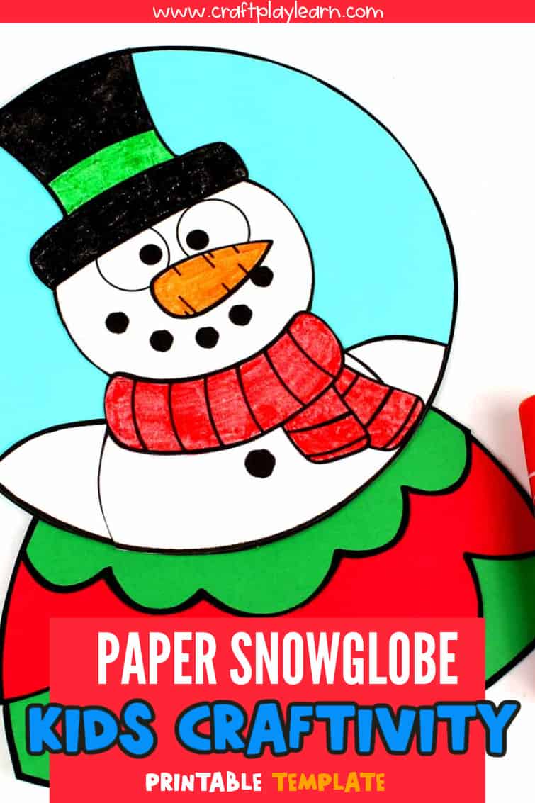 Snowglobe Paper Craft For Kids - Craft Play Learn