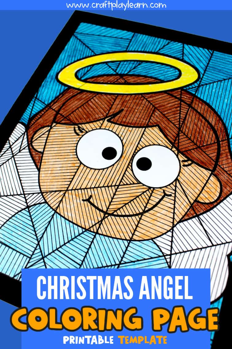 Colored Printable Christmas Angel