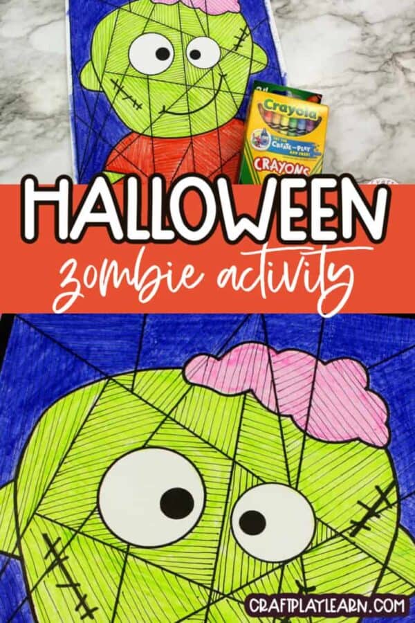 Halloween Zombie Template - Craft Play Learn