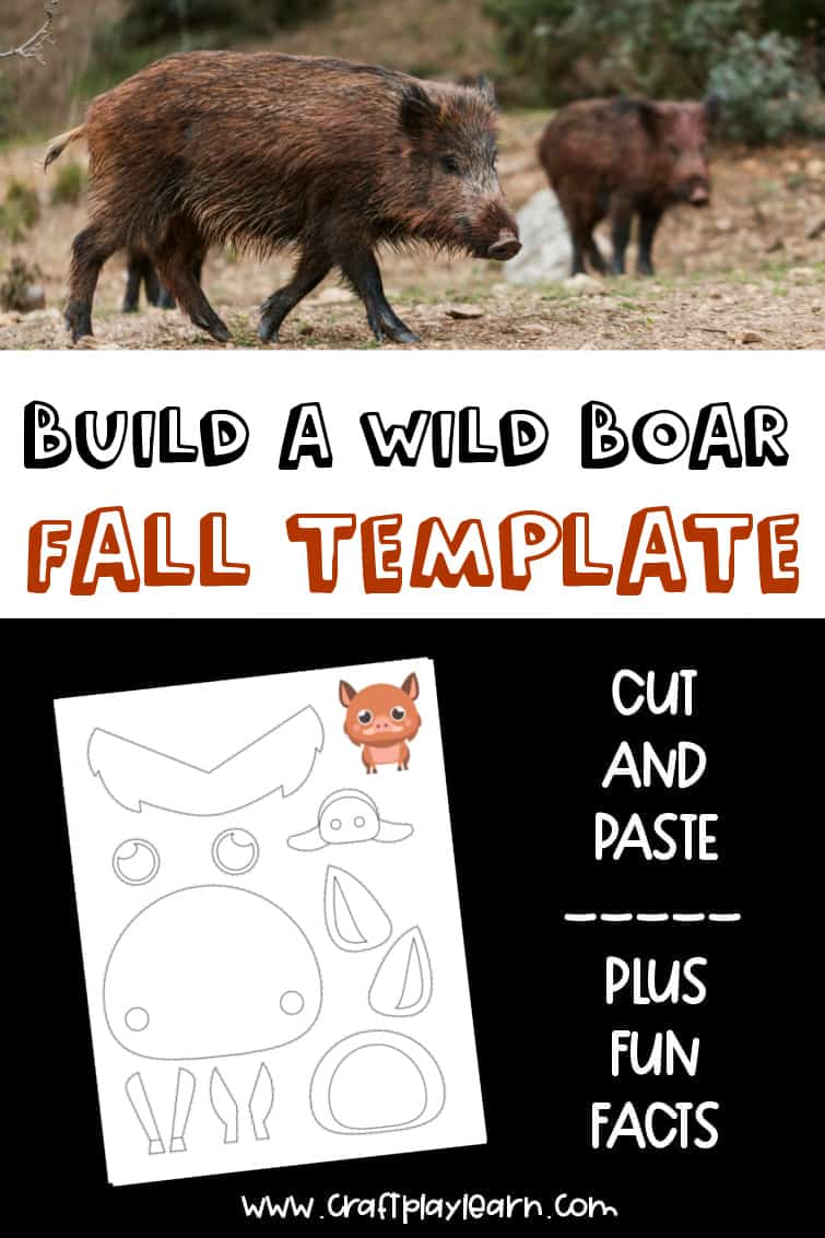 Wild Boar Fall Template And Kids Craft - Craft Play Learn